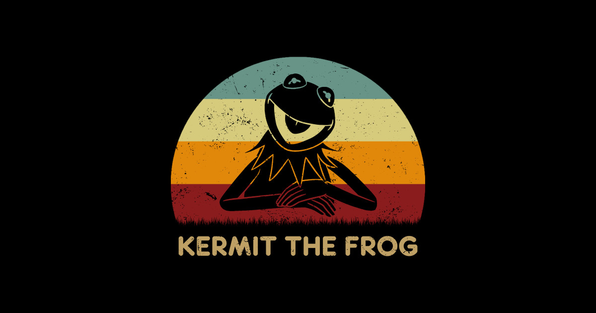 Retro Sunset - Kermit The Frog Hello - Kermit Muppets - Sticker | TeePublic