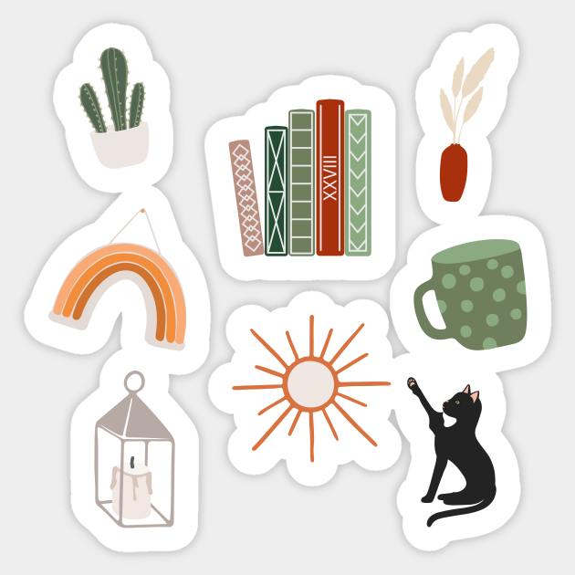 Boho minimal Sticker pack - Boho Minimalist - Sticker | TeePublic