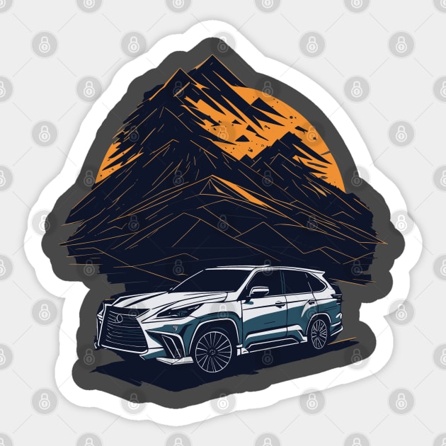 Lexus LX570 4x4 Vintage Car - Lexus - Sticker | TeePublic