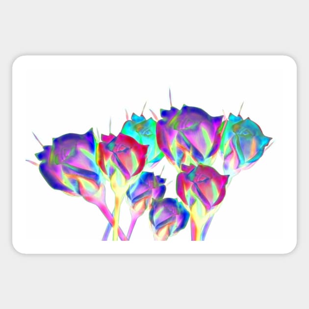 Pastel infrared roses - Flowers - Sticker | TeePublic