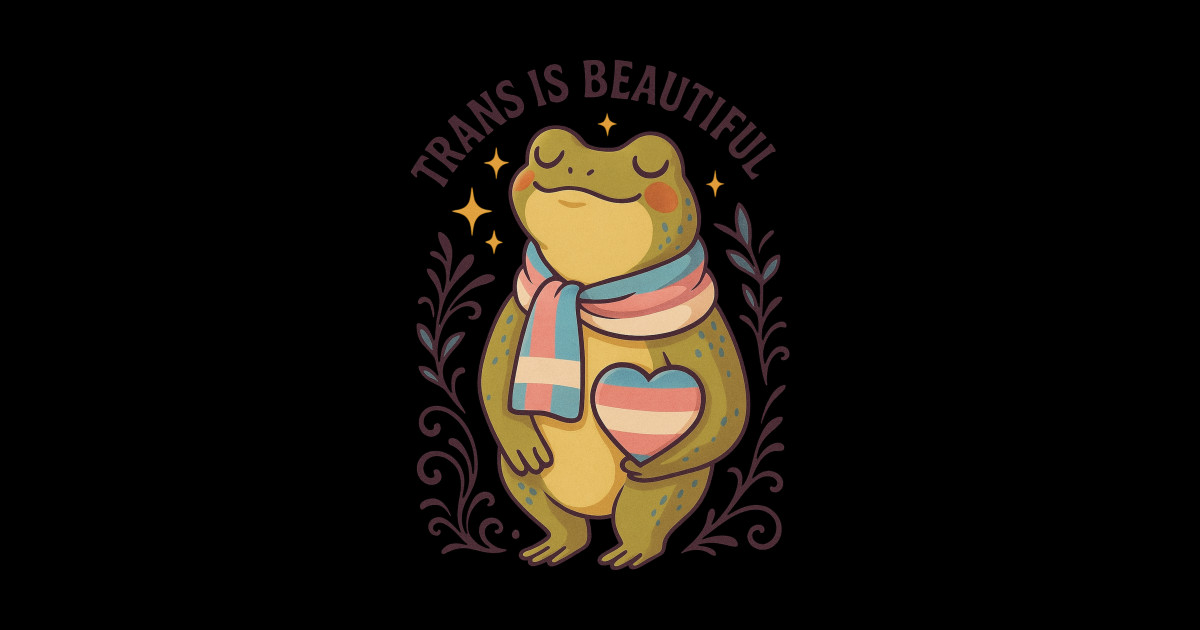 Trans Is Beautiful – Cute Trans Pride Frog - Trans Pride - Sticker ...