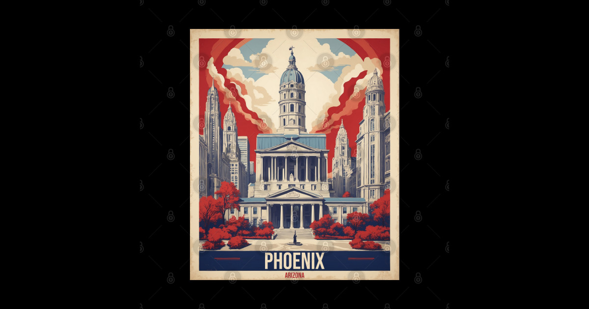 Phoenix USA Vintage Tourism Travel - Phoenix Az - Sticker | TeePublic