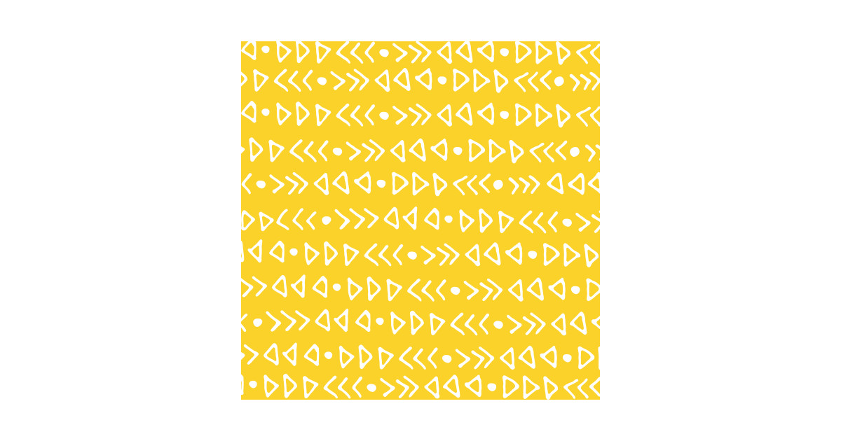 Mustard Yellow White Triangles and Arrows Pattern - Mustard Yellow - T ...
