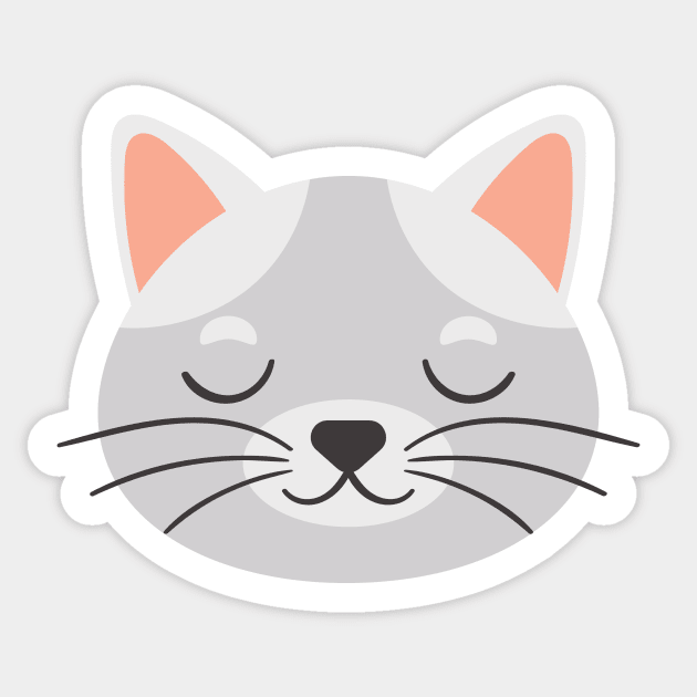 Cute cat snoot sleeping cartoon illustration funny - Cat - Sticker ...