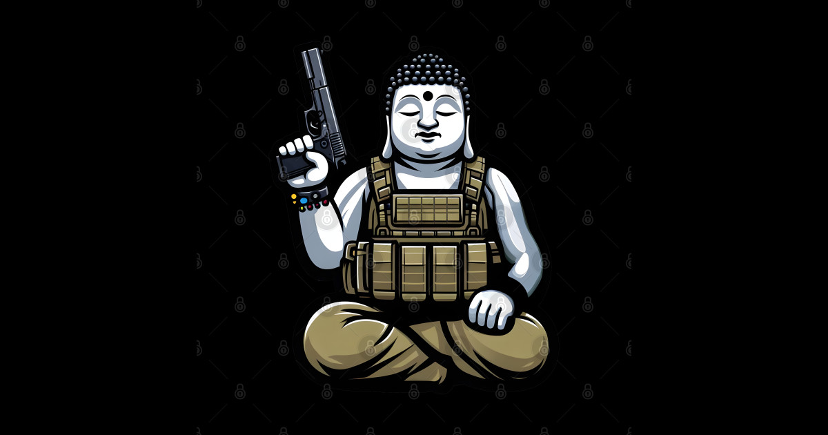 Tactical Buddha - Buddha - Sticker | TeePublic