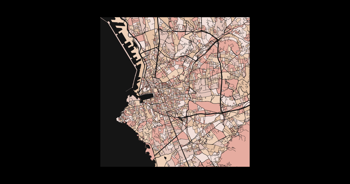 Marseille Map Pattern in Soft Pink Pastels - Marseille Map - Sticker ...