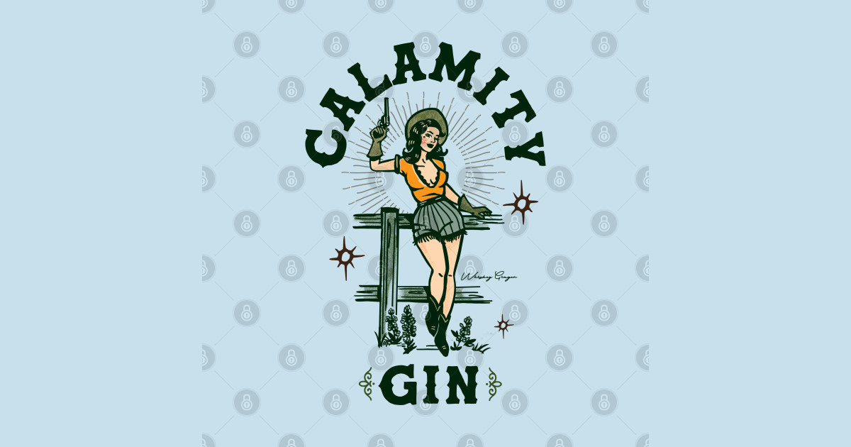 Calamity Gin: Vintage Cowgirl Pinup - Cowgirl - T-Shirt | TeePublic
