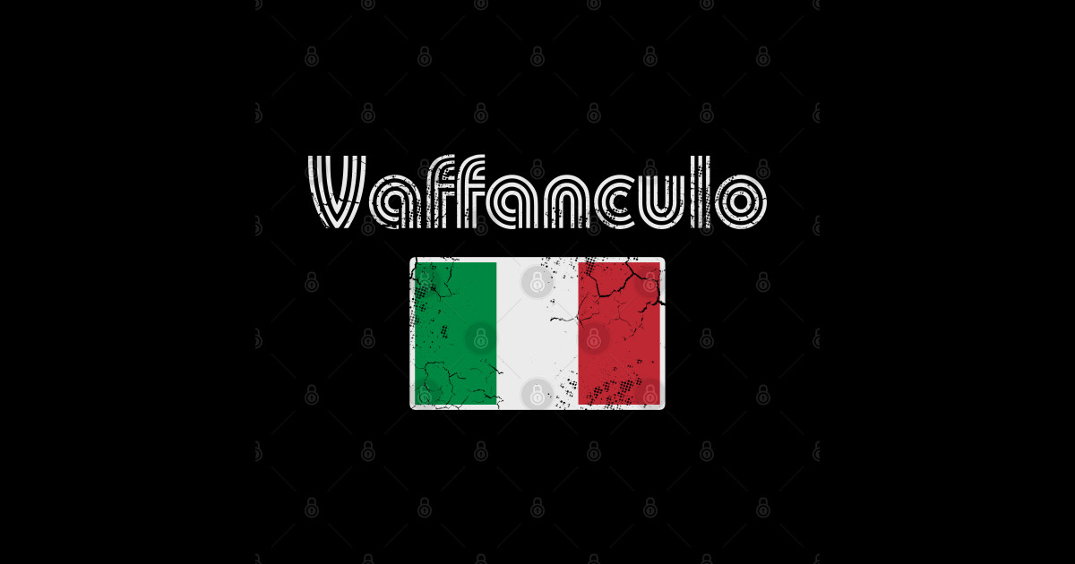 Vaffanculo Italian Flag Italia Italy Retro - Vaffanculo - Sticker ...