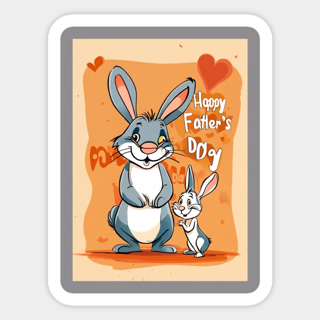 cartoon rabbit wishes happy father's day - Cartoon Rabbit Wishes Happy ...