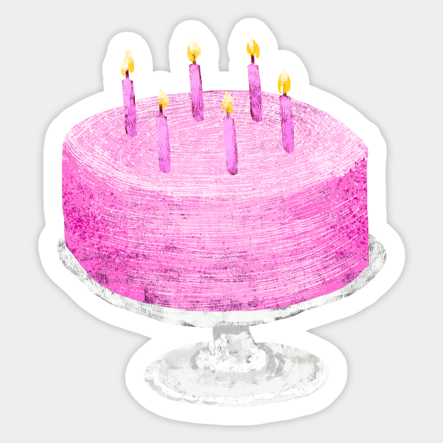 Pink Birthday Cake - Birthday Cake - Sticker | TeePublic