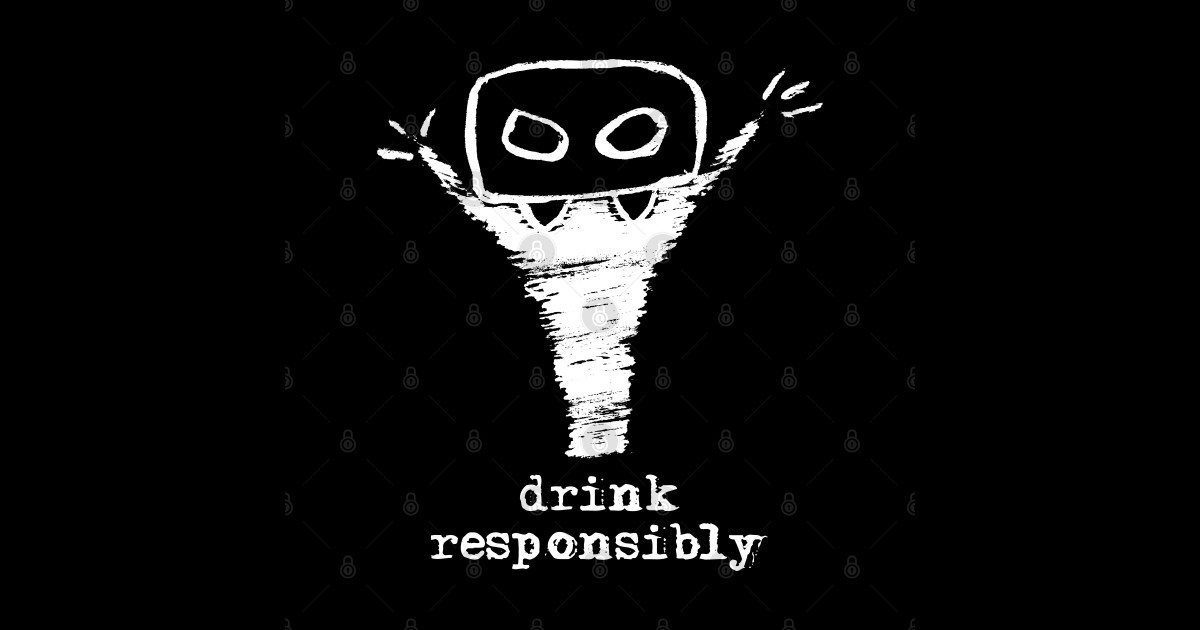 Bloody Mario - the Italian vampire – Drink responsibly (white on black ...