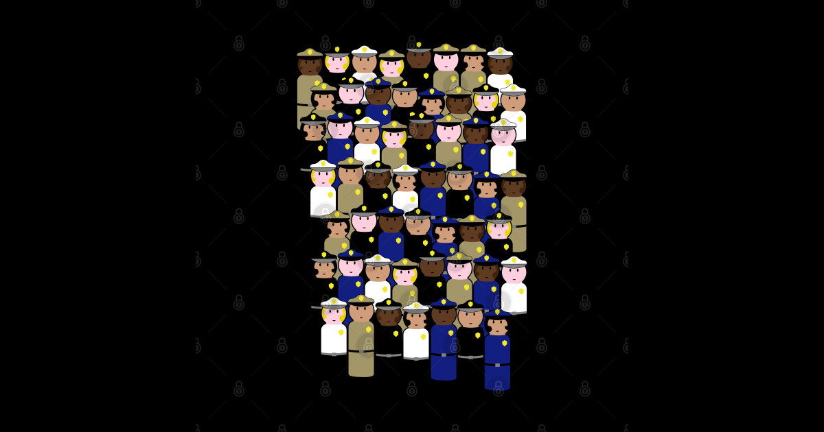 peg people police - Retro - Sticker | TeePublic