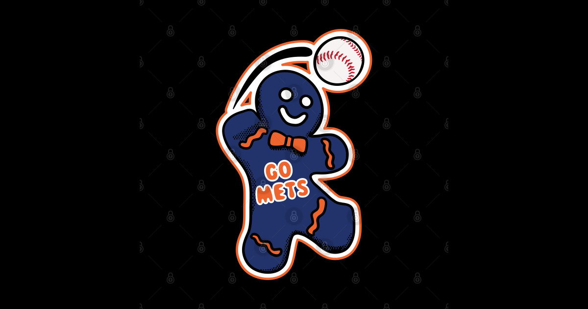 New York Mets Gingerbread Man - New York Mets - Sticker | TeePublic