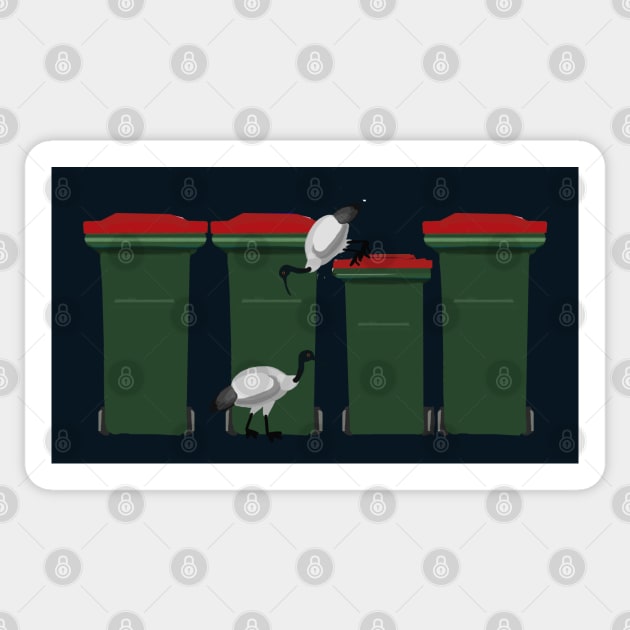 Bin Chicken Ibis Wheelie Bins - Bin Chicken - Sticker | TeePublic
