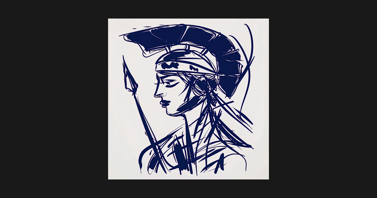 Athena, Greek deity - Blue Abstract Art - Athena Greek Deity - T-Shirt ...