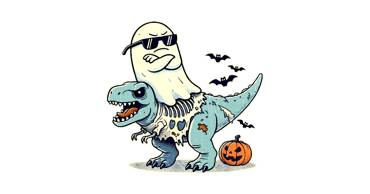 Ghost Riding Zombie T-Rex - Ghost Riding Zombie T Rex - T-Shirt | TeePublic