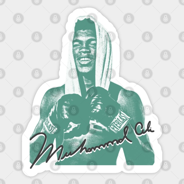 Muhammad Ali - Retro Green - Muhammad Ali - Sticker | TeePublic