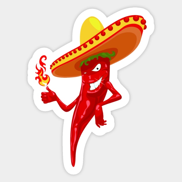 Spicy Red Hot Chili Pepper - Spicy Red Hot Chili Pepper - Sticker ...