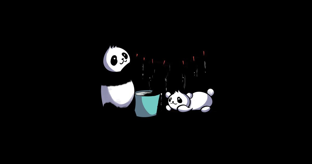 Panda clothesline - Panda - Sticker | TeePublic