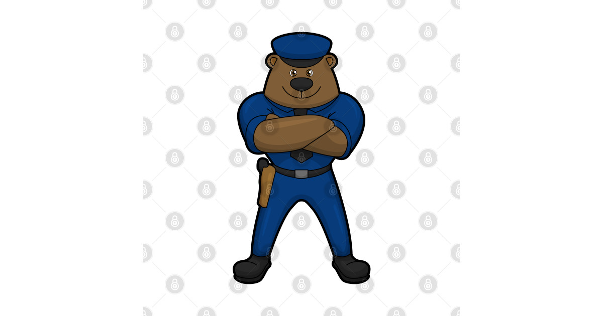 Bear as Police officer with Gun - Police - T-Shirt | TeePublic