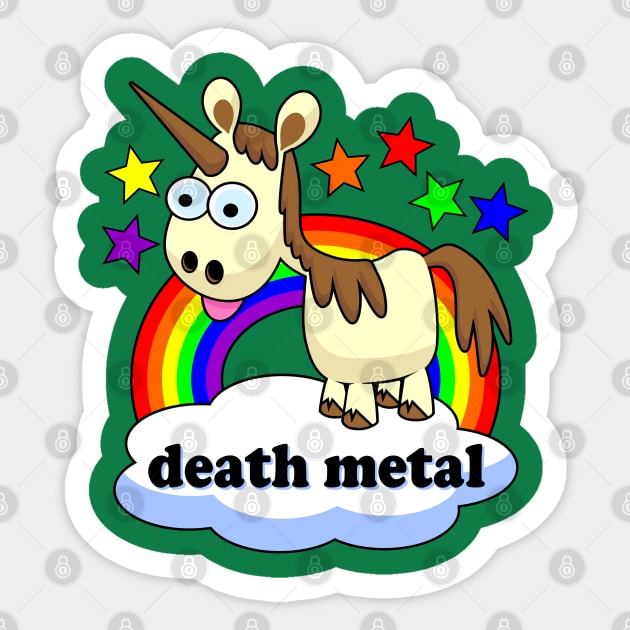 death metal unicorn - Death Metal - Sticker | TeePublic