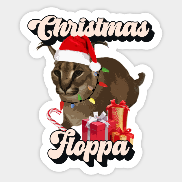 Big Floppa Christmas Meme - Festive Xmas Caracal Big Cat Vintage Retro ...