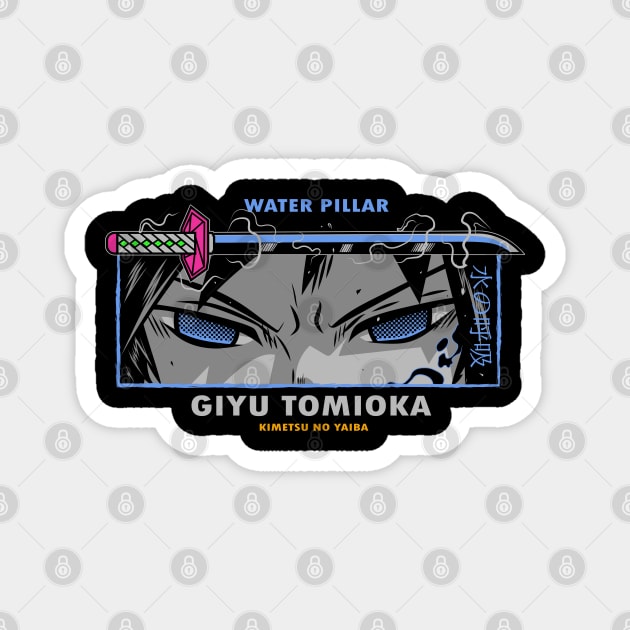 Demon Slayer Giyu Calm and Deadly Stare - Giyu - Magnet | TeePublic