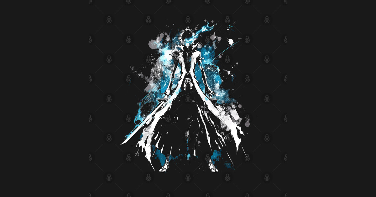 Blue Splatter Anime Character - Anime Splatter Art - T-Shirt | TeePublic