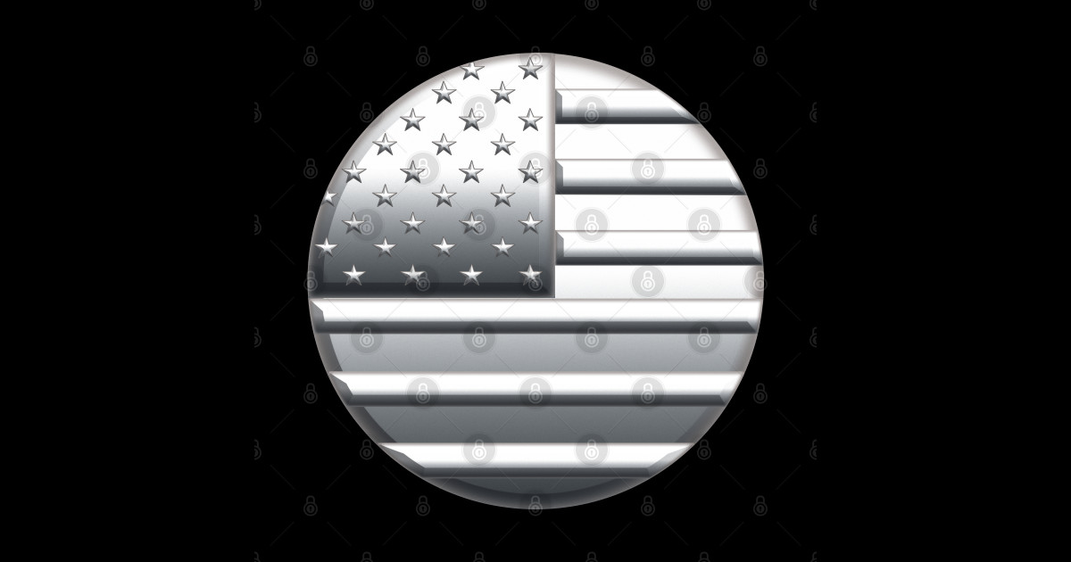 Chrome USA Flag - Usa Flag - Sticker | TeePublic