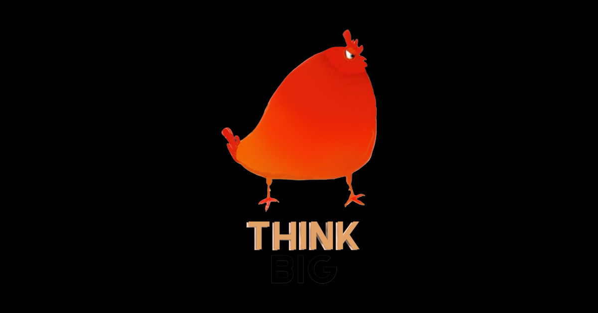Think Big Red Rooster - Think Big Red Rooster - Sticker | TeePublic