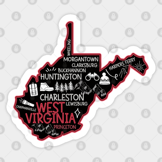 Cute map of Princeton West Virginia Charleston Lewisburg Huntington ...