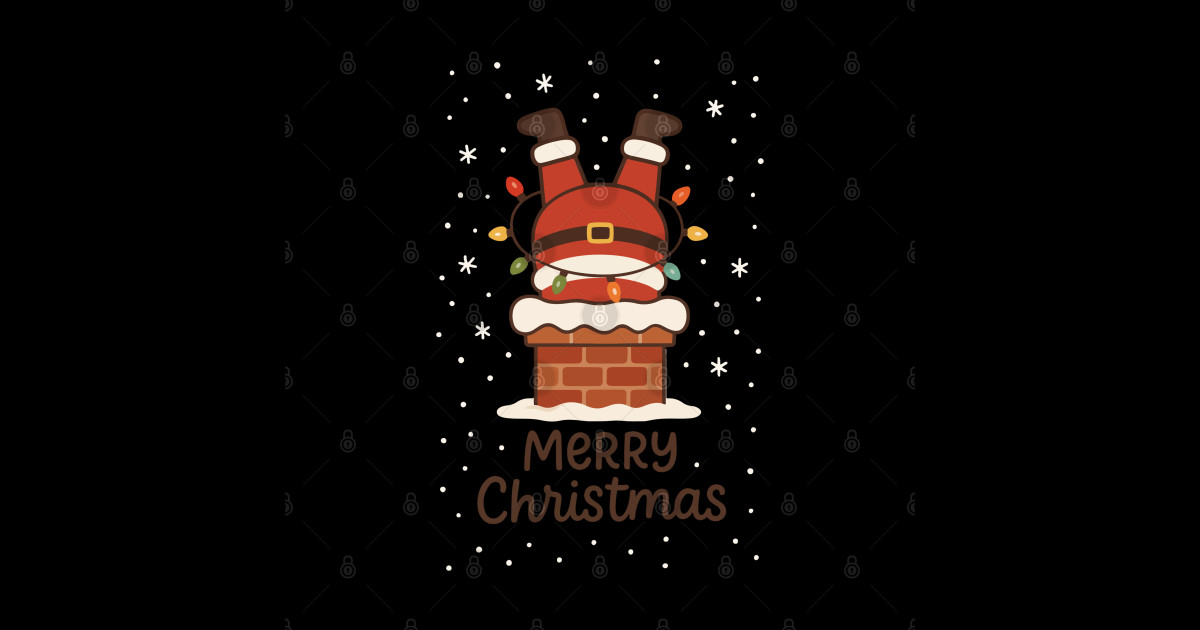 Kawaii Santa Stuck in Chimney – Cute “Merry Christmas” Pastel - Funny ...