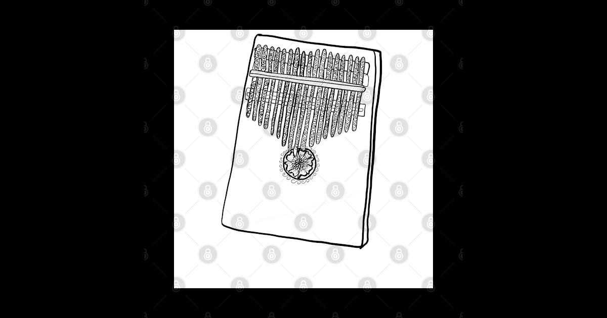 Kalimba (Black and White Line Drawing) - Kalimba - Posters and Art ...