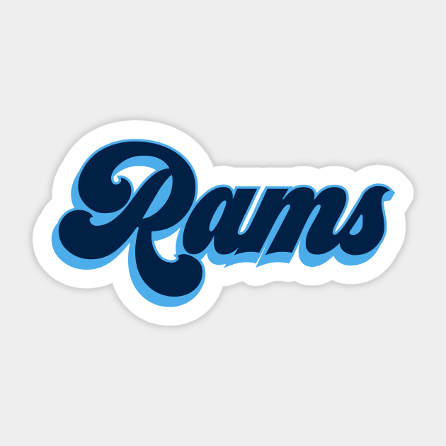 rhi retro lettering - Sky Blue - Sticker | TeePublic