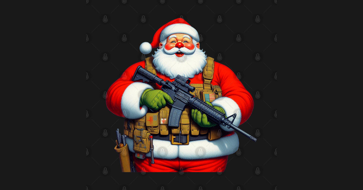 Tactical Santa - Santa - T-Shirt | TeePublic
