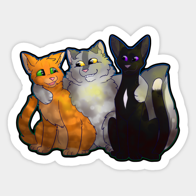 Firepaw, Graypaw and Ravenpaw - Warrior Cats - Sticker | TeePublic