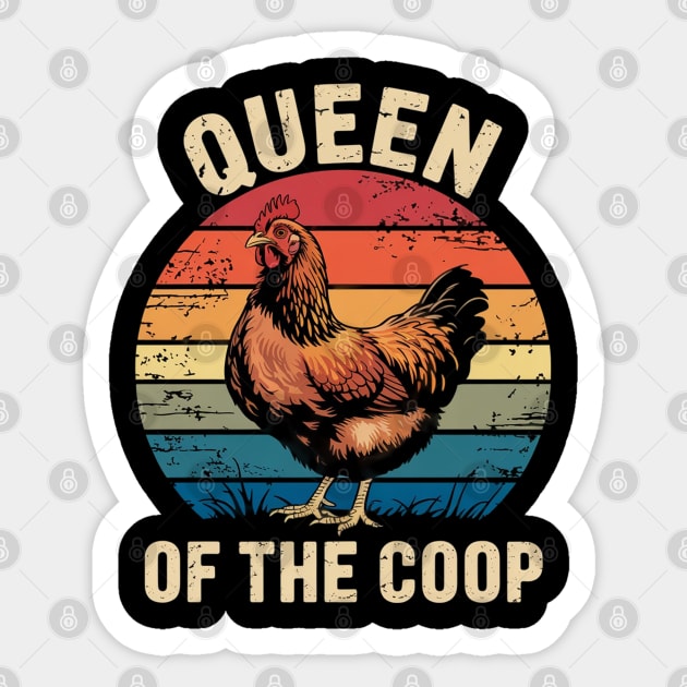 Retro Queen Of The Coop Farmer Backyard Chicken Lover - Chicken Lover ...