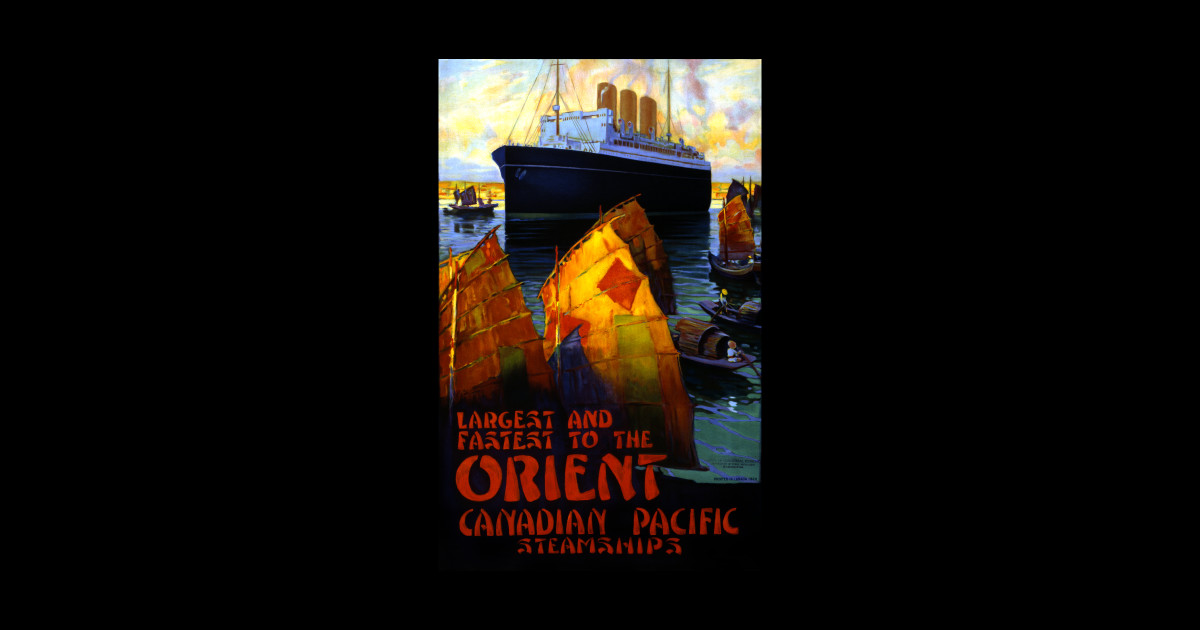 Vintage Travel Poster Orient Canadian Pacific - Orient - Sticker ...
