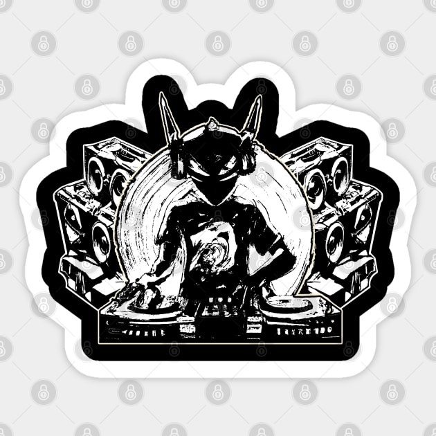 DJ Alien Rave Vinyl - Alien Raver - Sticker | TeePublic