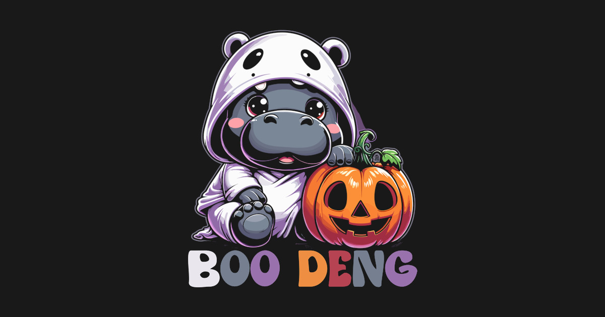 Halloween Moo Deng Baby Hippo Boo Deng - Boo Deng - T-Shirt | TeePublic