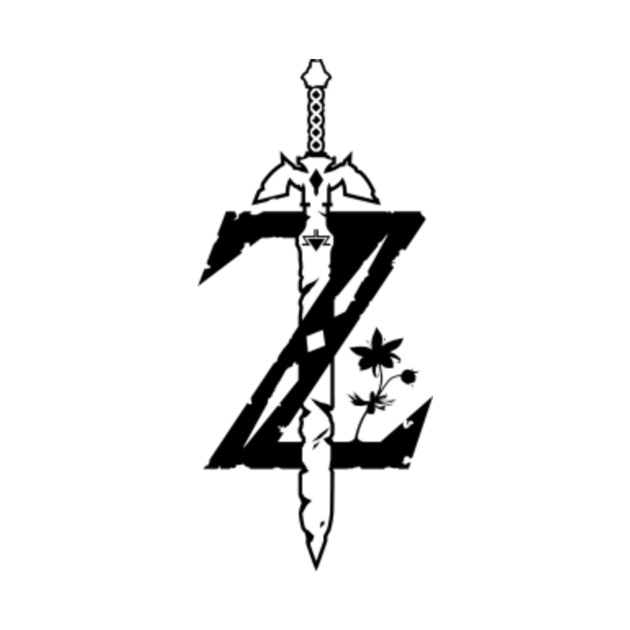 Zelda BOTW Black Z Lettering - Zelda - T-Shirt | TeePublic