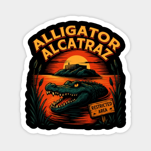 Alligator Alcatraz vintage - Alligator Alcatraz - Magnet | TeePublic