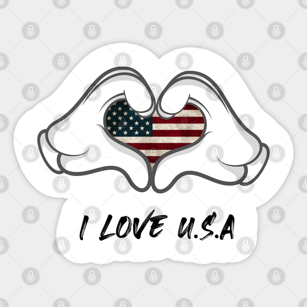 i love usa - I Love Usa - Sticker | TeePublic