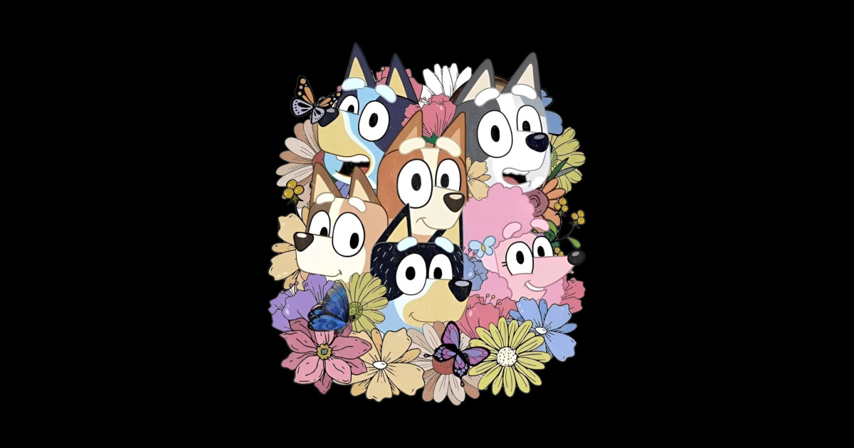 Bluey Friend Wildflower Vintage Cartoon - Vintage Cartoon - Sticker ...