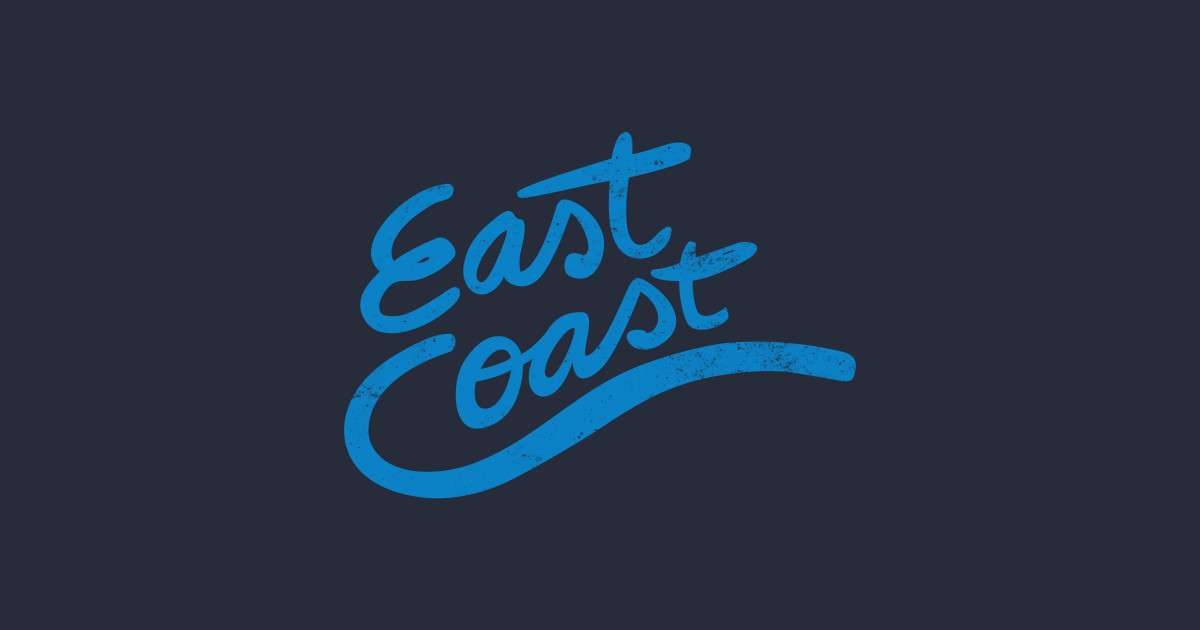 East Coast retro typography - East Coast - T-Shirt | TeePublic