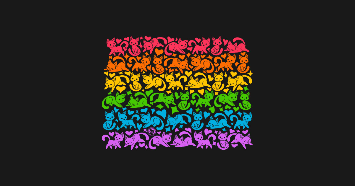 Pride Flag Cats - Pride Cat - T-Shirt | TeePublic