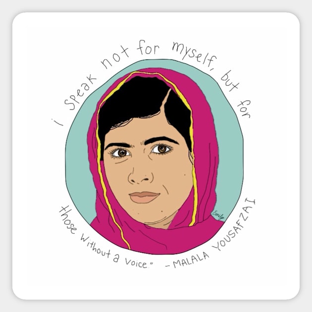 Malala Yousafzai Quote Illustration - Malala - Sticker | TeePublic