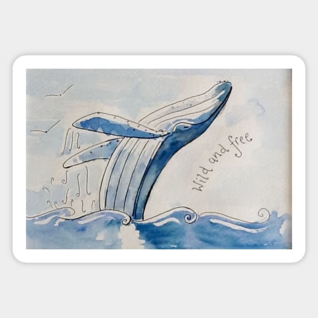 Breaching humpback whale. - Whale Portrait - Sticker | TeePublic