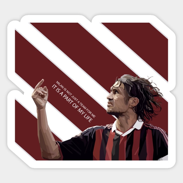 Paolo Maldini In Vector Art - Paolo Maldini - Sticker | TeePublic