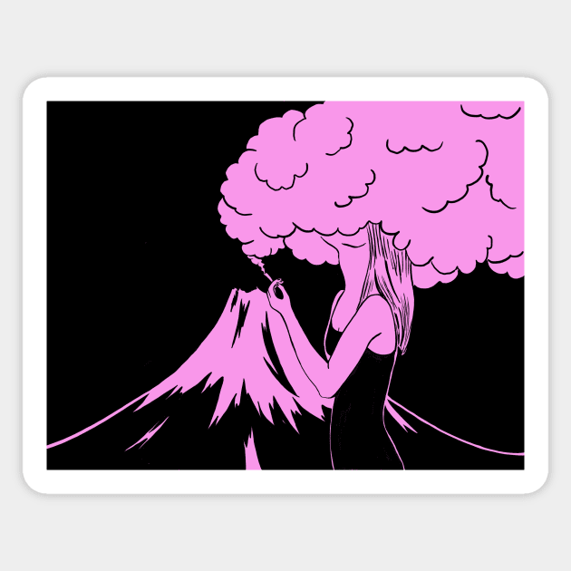 Girl smoking - Space - Sticker | TeePublic